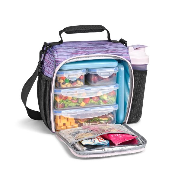 商品名:  Fit &amp; Fresh JAXX Meal Prep Lunch Box With Containers, Ice Pack, and Shaker Bottle For Men and Women, 9pc. Meal...