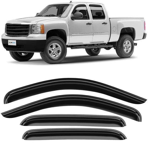 商品名:  CLIM ART Incredibly Durable Rain Guards GMC Sierra 1500 2007-2013 Crew Cab, Tape-on Window Deflectors, Vent Deflec...