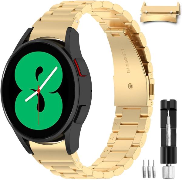 商品名: Miimall Samsung Galaxy Watch 4 44mm 40mm/Watch 4 クラシック 46mm 42mm バンド メタル ギャップなし ステンレススチール リストバンド ストラップバンド Samsung W...