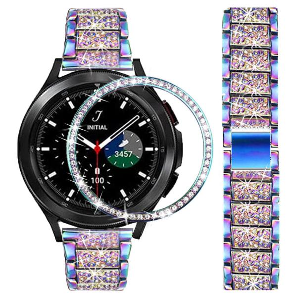 商品名: DEALELE バンド Samsung Galaxy Watch 4 Classic(46mm)対応 20mm 高級ラインストーンダイヤモンドメタルスチールブレスレット 腕時計フェイスベゼルリングケースカバー 交換用カバー レディ...