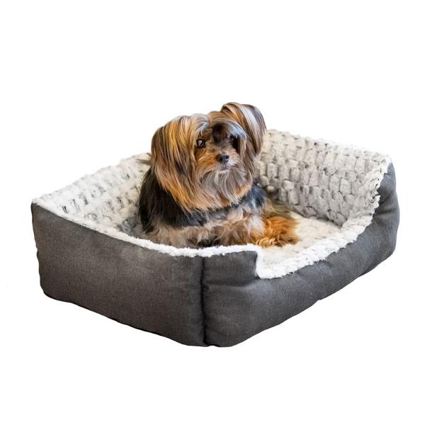 商品名:  Ferplast Bed for Dogs and Cats Sweetie 55 Upholstered Sofa, Cotton and Eco-Friendly Fur, Washable, Grey/Whiteブランド:...