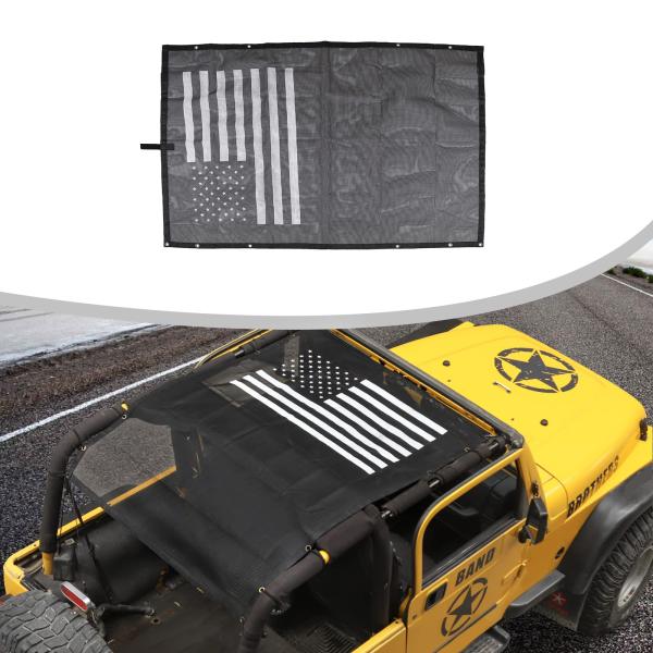 商品名:  JWWY for Jeep TJ Sunshade Mesh Sun Shade Bikini Top for 1996-2006 Jeep Wrangler TJ Accessories 4Door,Reduces UV + ...