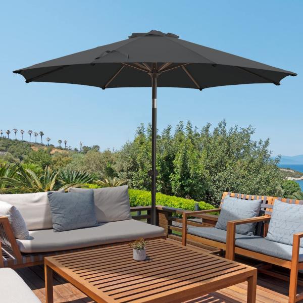 商品名:  wikiwiki 7.5 FT Patio Umbrellas Outdoor Table Market Umbrella with Push Button Tilt/Crank,6 Sturdy Ribs, Fade Resi...