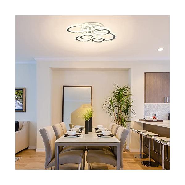 商品名:  HOMCOM Elegant LED Chandelier with 6 Rings, Ceiling Light with Cool White Lighting for Living Room, Dining Room, o...