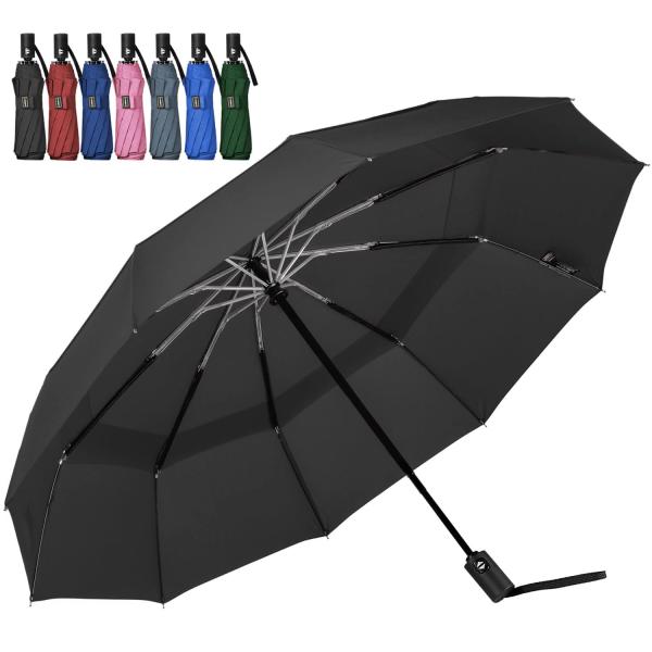 商品名: LANBRELLA 10 Ribs Umbrella Vented Double Canopy Compact Windproof Travel Umbrella Auto Open Close LANBRELLA Travel ...