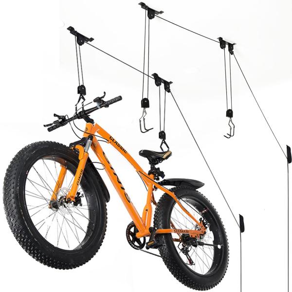 商品名: Wallmaster バイク天井マウントリフトホイストハンガー収納ラック ガレージ屋内用 2個パック Wallmaster Ceiling Bike Mount Hanger, Bike Ceiling Lift Hoist, B...