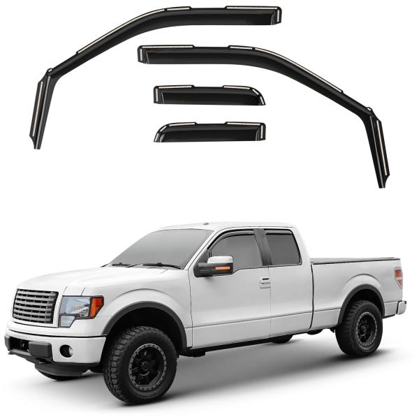 商品名:  Window Deflectors Smoke Tinted in-Channel Side Window Vent Visor Deflectors Rain Guards Compatible with F-150 2004...