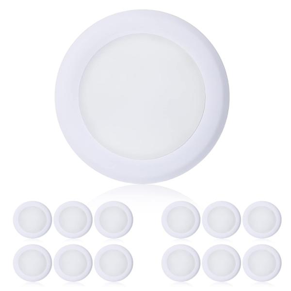 商品名:  TOPELER 12Pack 6 Inch Flush Mount Ceiling Light, 15W Low Profile Dimmable Flush Mount LED Disk Light, 1000LM 5000K...