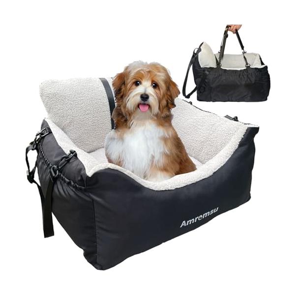 商品名: Small Dogs Car Seat Under 25,Fully Detachable and Washable Ultra Soft Car Travel Bed, with Clip-on,Two Portable Han...