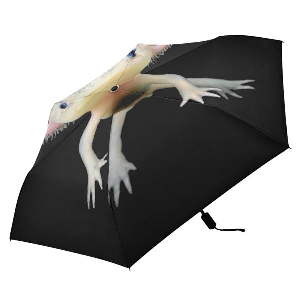 商品名:  Oyihfvs Real Axolotl Swimming Salamander Front Side with Dark Background Parasol Folding Umbrella, Reinforced Wind...