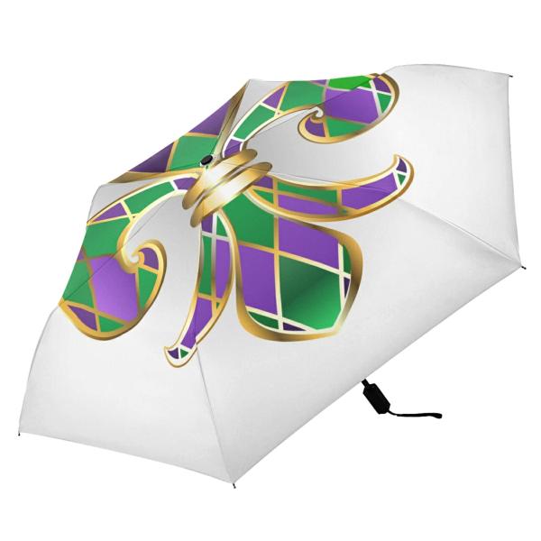 商品名:  Oyihfvs Mardi Gras Gold Jewelry Lily Fleur de Lis Green and Purple Diamonds Parasol Folding Umbrella, Reinforced W...