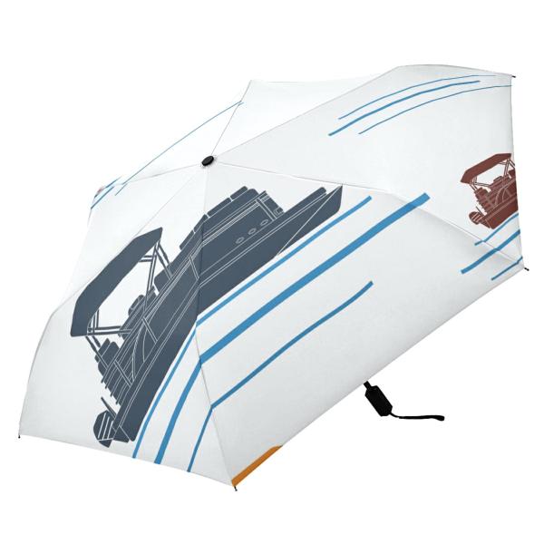 商品名:  Oyihfvs Editable Side View Flat Style Pontoon Boat on Sea Water on White Parasol Folding Umbrella, Reinforced Wind...