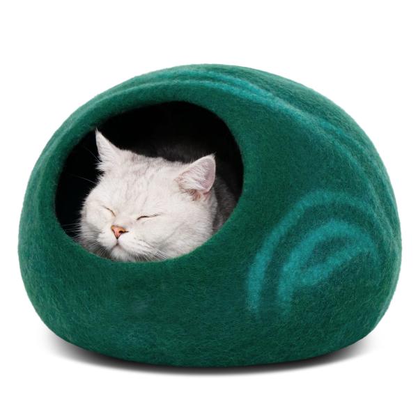 商品名: MEOWFIA Lit Niche pour Chat - Lits Grotte 100% Ecologique en Laine M〓rinos pour Chats et Chatons - Nid Doux et Conf...