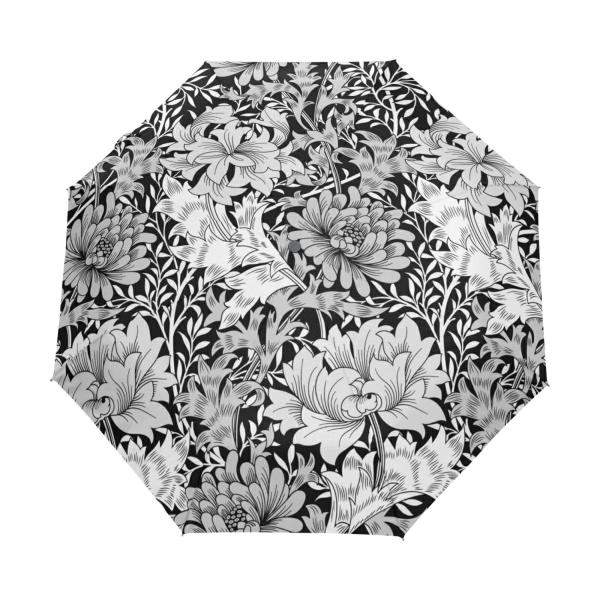 商品名:  Oyihfvs Floral Vintage Big Grey Flowers and Foliage on Dark Automatic Windproof Waterproof Umbrella, Folding Umbre...