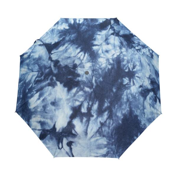 商品名:  Oyihfvs Indigo Tie Dyed Pattern on Cotton Fabric Abstract Background Automatic Windproof Waterproof Umbrella, Fold...