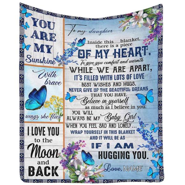 商品名:  Custom Love Saying Message Text Blanket to My Daughter from Mom and Dad, Inside This Blanket There is a Piece of M...