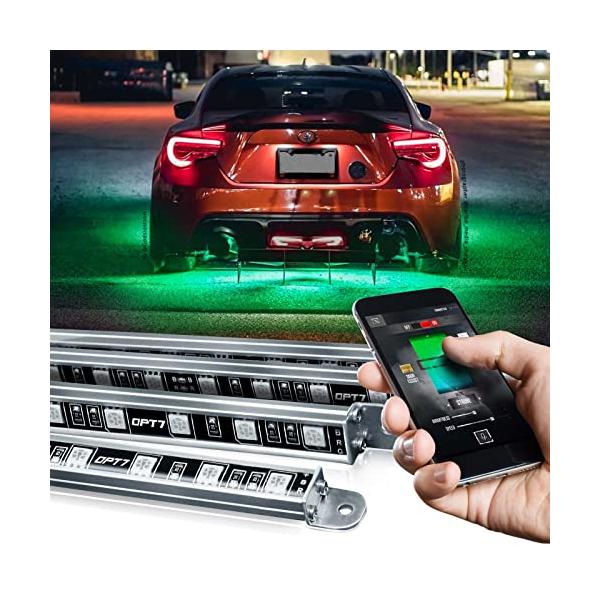 商品名: OPT7 Aura Pro Aluminum Underglow for Car Truck RV, Bluetooth APP Exterior Underbody Lighting Kit, Multi-Color n Mod...