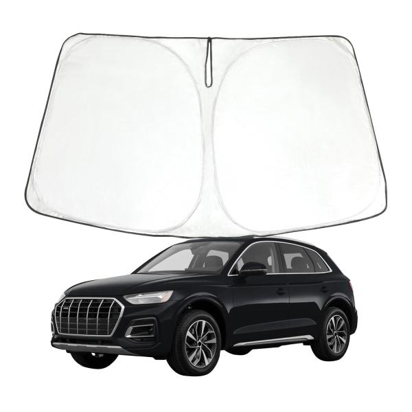 商品名: 折りたたみ式フロントガラスサンシェード Audi Q5 2022 2021 2020 2019 2018用 フロントウィンドウサンシェード サンバイザーカバー 紫外線をブロック 車を涼しく保ちます Foldable Windshi...