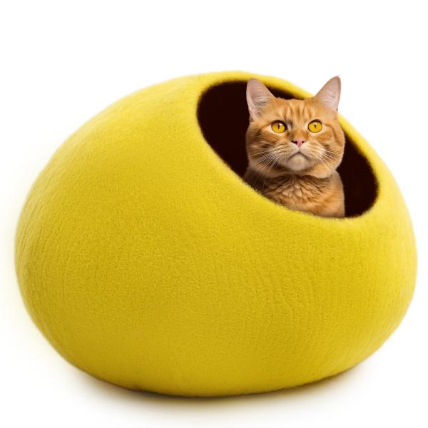 商品名:  Woolygon Premium Wool Cat Cave Bed - Felt Cat Cave Handmade from 100% Merino Wool, Pet Friendly Felt Cat Bed for I...