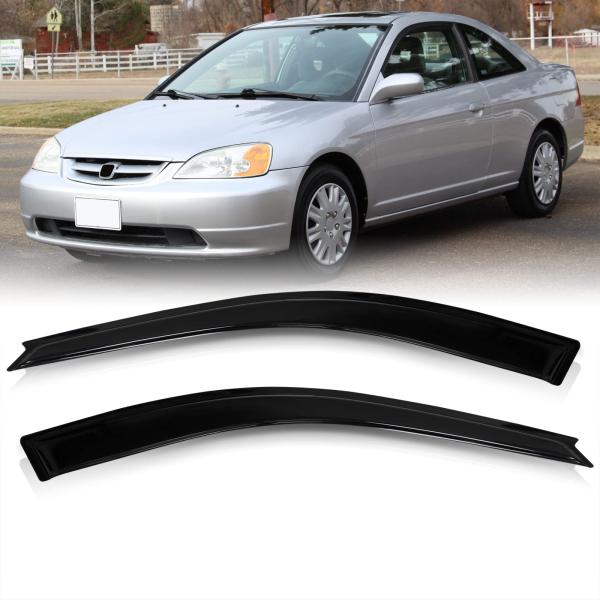商品名: AJP Distributors JDM VIP テープオンサイドウィンドウバイザー 2個 レインガード サンシェード ベント エアロ ウィンドディフレクターシールド 交換用 シビック EM2 2ドア クーペ 2001 2002 ...