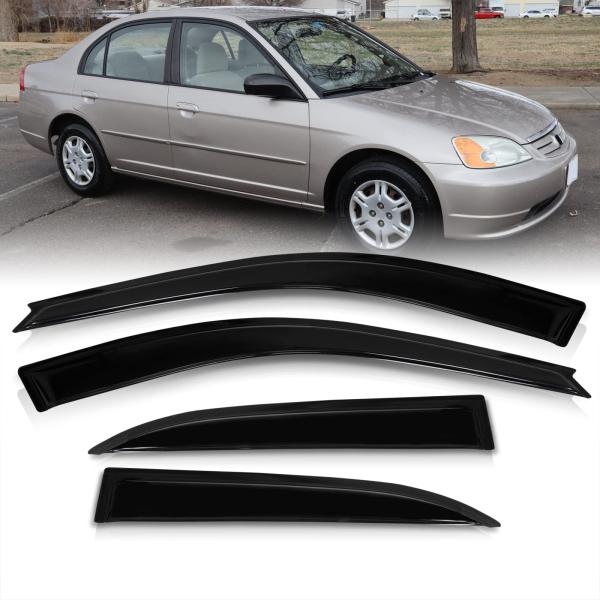商品名:  AJP Distributors JDM 4PCS Tape-On Side Window Visors Rain Guard Sun Shade Vent Aero Wind Deflector Shield Compatib...