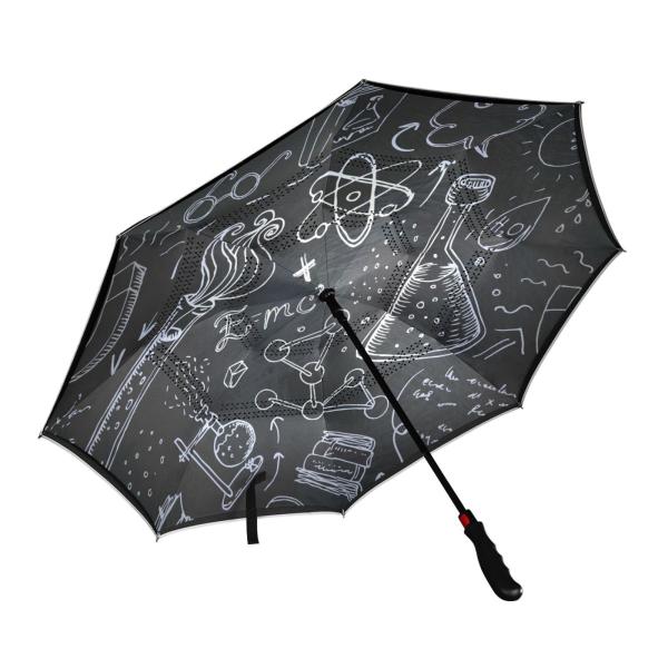 商品名:  White Science Lab Objects Doodles on Chalkboard Automatic Double Layer Inverted Umbrella, Auto Open/Close Windproo...