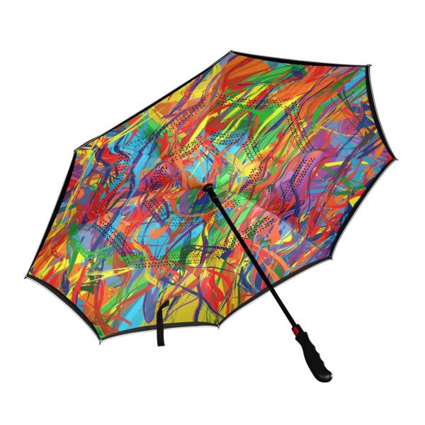 商品名:  Oyihfvs Art Rainbow Color Splash Brush Strokes Paint Abstract Automatic Double Layer Inverted Umbrella, Auto Open/...