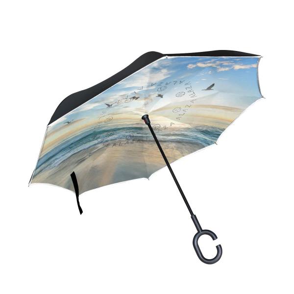 商品名:  AAHENPAI Beach Reverse Inverted Inside Out Umbrella Cars Unigue Windproof UV Proof Double Layer for Womenブランド: AAH...