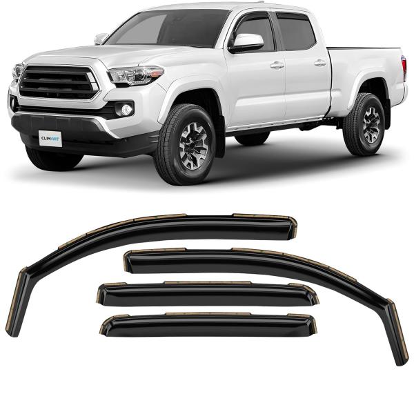 商品名:  CLIM ART in-Channel Incredibly Durable Rain Guards for Toyota Tacoma 2016-2023 Double Cab, Truck Accessories, Vent...