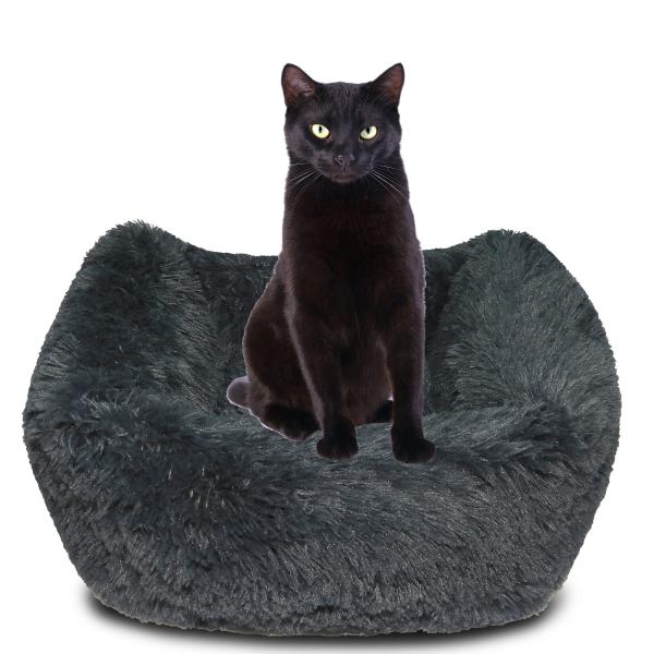 商品名:  long rich Calming Dog Cat Bed, Fluffy Plush Pet Bed Filling PP Cotton, Anti Anxiety Cozy Soft Cuddler Rectangle Do...