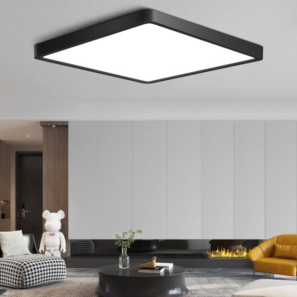 商品名:  12Inch 24W Square LED Ceiling Light Fixtures Flush Mount, 3000K Warm White LED Ceiling Lamp, Surface Mount Modern ...