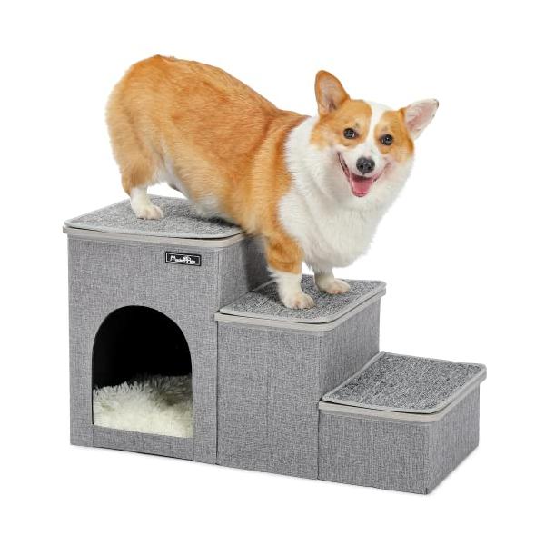 商品名: Made4Pets Dog Stairs for High Beds, Small Dogs Pet Steps Stool to Get on Bed, Cat Stairs Ladder, Puppy Toy Storage ...