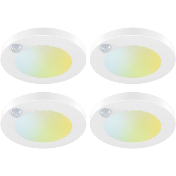 商品名: JULLISON Luz de techo con sensor de movimiento LED 5CCT seleccionable de campo de 4 pulgadas, luz de armario con ca...