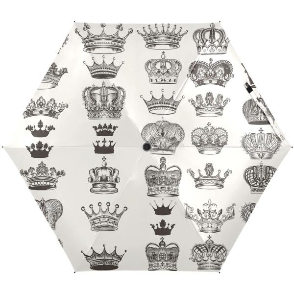 商品名:  Oyihfvs Royal Symbol Diadem Crown Icon Vintage Style Parasol Folding Umbrella, Reinforced Windproof Waterproof, Po...