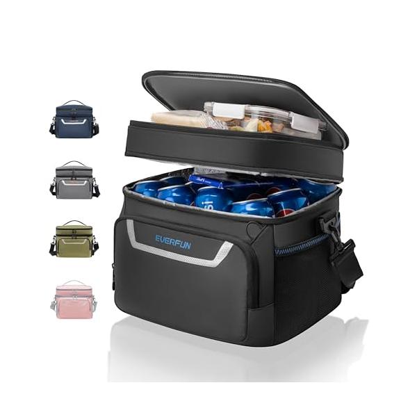 商品名: [SENPPLE] TOTE BAG EVERFUN Small Cooler Lunch Box Mini Leak-Proof Soft Double Deck 24 Can Personal Insulated Collap...