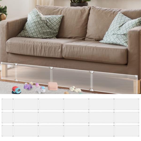 商品名: 3セット ベッド下ブロッカー トイブロッカー ソファ下バンパー ベッド下バリア 家具用 ペットのおもちゃ ベッドやソファの下に 取り付け簡単 長さ78.7インチ 高さ7インチ Tuanse 3 Sets Under Bed Blo...