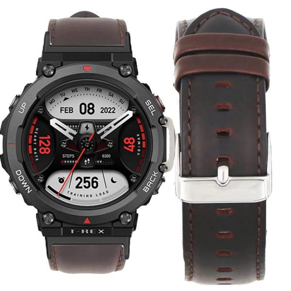 商品名:  Lamshaw Compatible with Amazfit T-Rex 2 Smart Watch Band, Crazy Leather Strap Replacement Band Straps Compatible f...