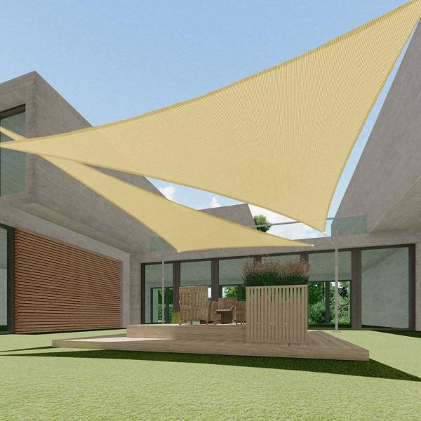 商品名: ECOOPTS 20フィートx20フィートx20フィート サンシェード セイル トライアングル キャノピーカバー 屋外パティオ パーゴラ 裏庭 庭用 180GSM HDPE生地 95%紫外線遮断 (砂) ECOOPTS 20'x2...