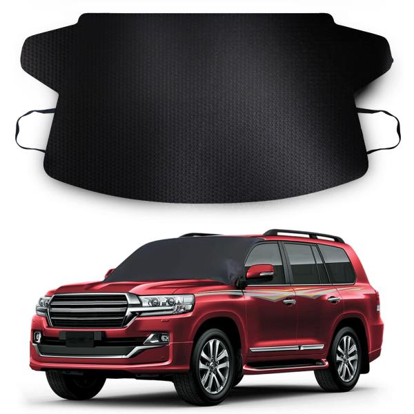 商品名:  Car Windshield Snow Cover, Upgraded 600D Oxford Fabric Windshield Frost Cover, 75×47 Inch Wind and Snow Protection...
