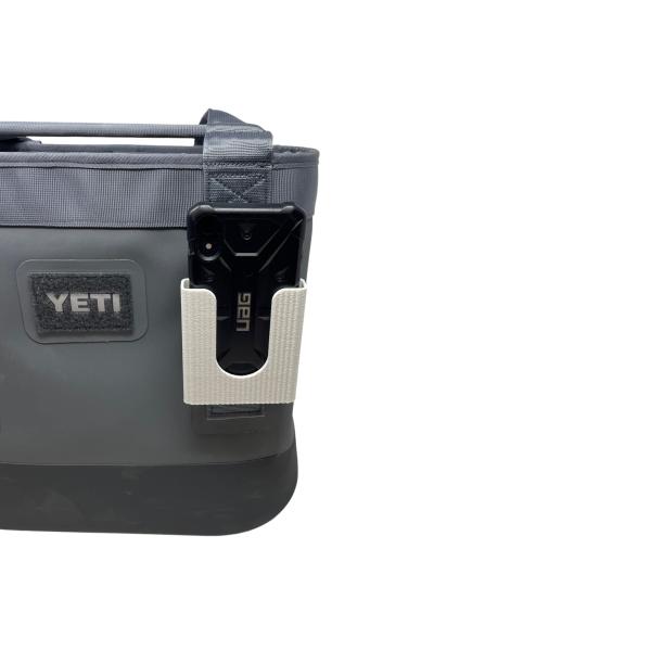 商品名:  White Phone Holder Attachment Compatible with Soft Yeti Coolers &amp; Backpacks with Straps - Accessorize Your Coo...