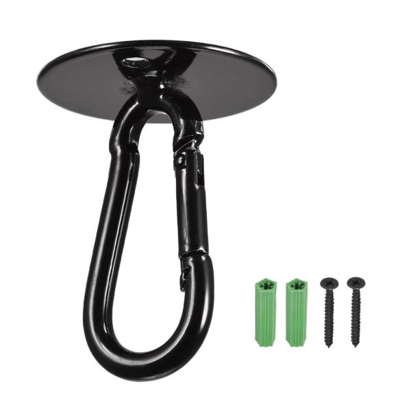 商品名: YOKIVE 2個 天井吊り下げフック パッドアイスナップフック ラウンドプレート吊り下げ植物付き オフィス/自宅/日常使用に最適 ブラック 1.6x2.1インチ YOKIVE 2 Pcs Ceiling Hanging Hook...