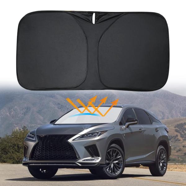 商品名: D-Lumina フロントガラスサンシェード 2016-2023 Lexus RX用 折りたたみ式フロントウィンドウサンバイザープロテクター 紫外線をブロック SUVインテリアアクセサリー 簡単に梱包・開梱 D-Lumina Wi...