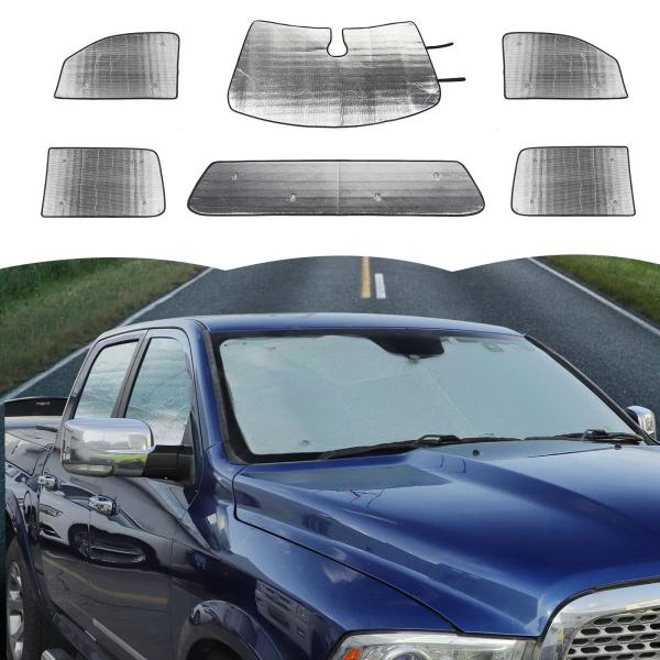 商品名: フロントガラス用サンシェード サンシェード ヒートシールド ウィンドウ サンバイザーマット ダッジ・ラム 2018 2019 2020 2021 2022 2023用 6枚 Windshield Sunshade Sun Shad...