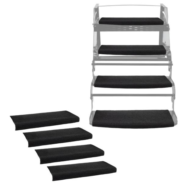 商品名:  RecPro RV Step Rug 22" Wide | 4 Pack for Quad Steps | Black | Wraps Around Steps to Prevent Tracking in Dirt and M...