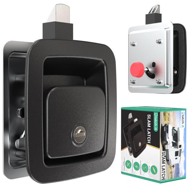 商品名: LATCH.IT RVスラムラッチ | すべての金属製ストレージロック | BP-22やオフセットモデルに代わるものではありません | キャンピングカーコンパートメントラッチ | RV収納ドアラッチ 3.9インチ x 3.35イン...