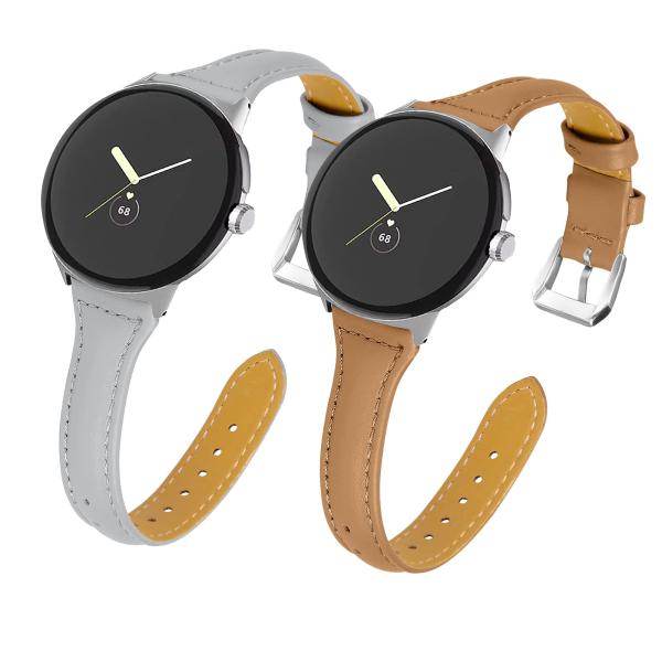 商品名: FitTurn Colorful Leather Bands Intended for Google Pixel Watch Bands Narrow Luxury Leather Sport Strap Replacement ...