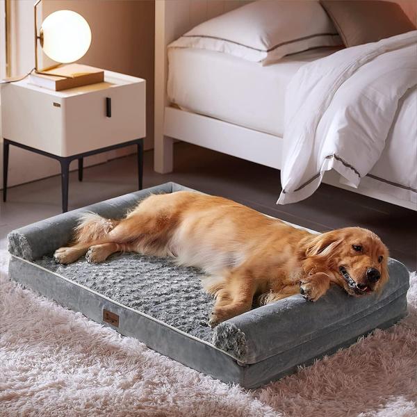 商品名: LNSSFFER 大型犬用ベッド 整形外科用犬用ベッド 中型/大型/予備用 卵フォームウォッシャブル犬用クレートベッド ノンスリップボトム(XXL(42×30×7)インチ グレー) Orthopedic Dog Beds for ...