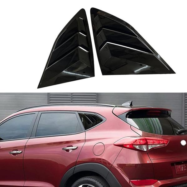 商品名: CEBAT ABSレーシングスタイルリアサイドウィンドウルーバーエアベントスクープシェードパネルカバー自動車外装装飾トリムアクセサリー2個 ヒュンダイツーソン2016 2017 2018 2019 2020 2021(ブライトブラ...