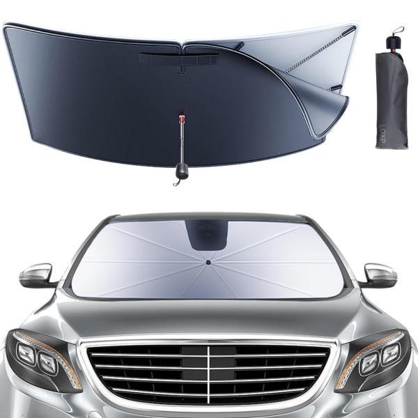 商品名: LOXP シームレス車用サンシェード 車のフロントガラス用サンシェード 2層 車用サンシェード 透過率ゼロ、冷却カーサンシェード 自動車セダン、SUVフロントガラス用 LOXP [2025 Upgrade Seamless Ful...