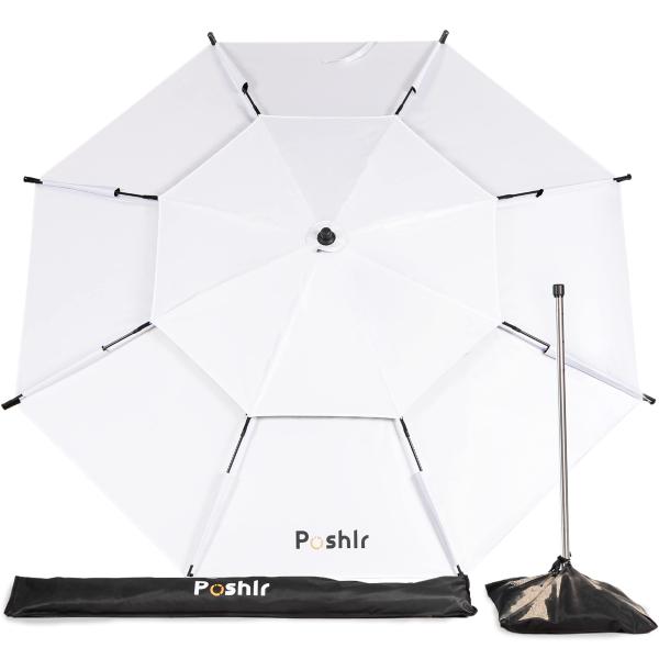 商品名: Poshlr ビーチパラソル サンドバッグとアンカー付き 最高の紫外線カット 大型ポータブル傘 高耐久 耐風 Poshlr Beach Umbrella with Sand Anchor, Portable, Heavy Duty...